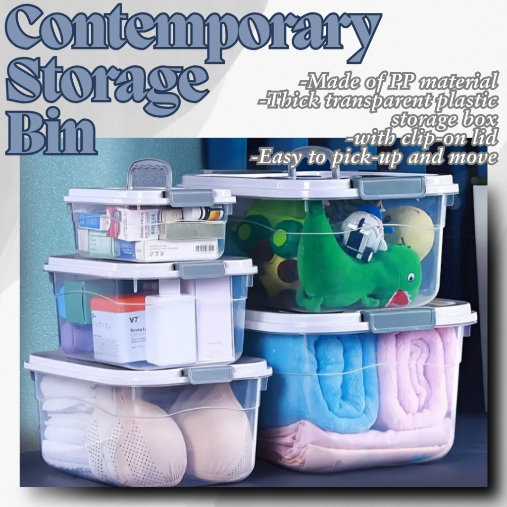 Sturdy Keeper Latch Box Contemporary Storage Bin With Lid And Handle ...