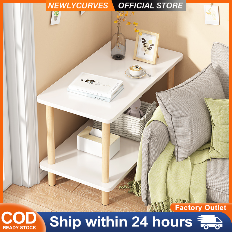 NEW - 2-layer Sofa Side Table Modern Living Room Bedside Table Small ...