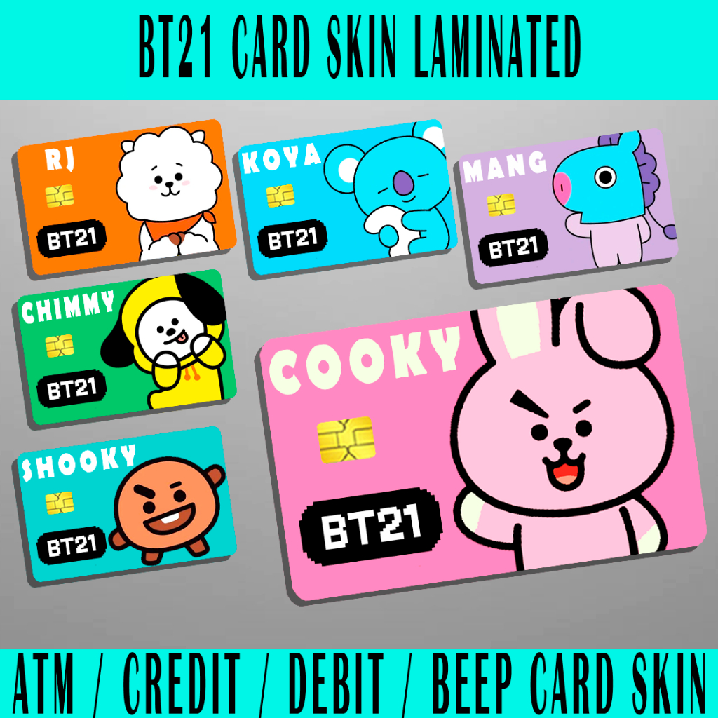 BT21 SKIN CARD STICKER - Vinyl Matte Laminated Waterproof Scratch Proof | Shopee Singapore