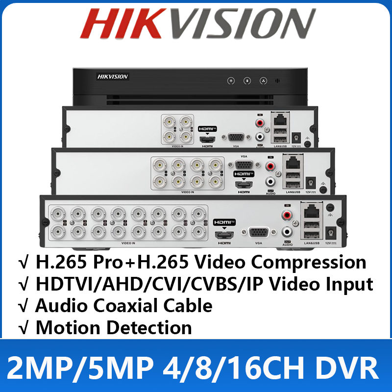 Hikvision DVR 4/8/16 CH 2MP/5MP H.265 Pro+ Motion Detection 2.0 Video ...