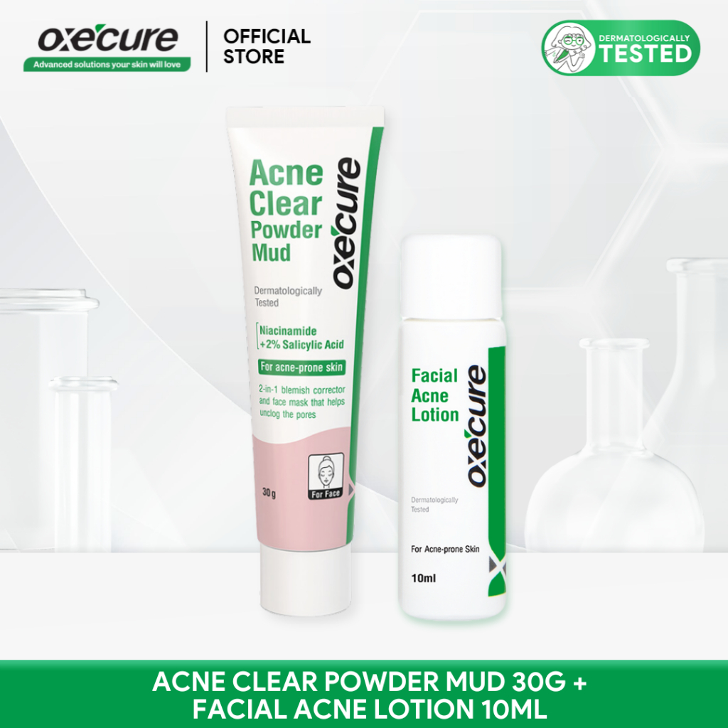 OXECURE 2% Salicylic Acid Acne Clear Powder Mud 30g + Facial Acne ...