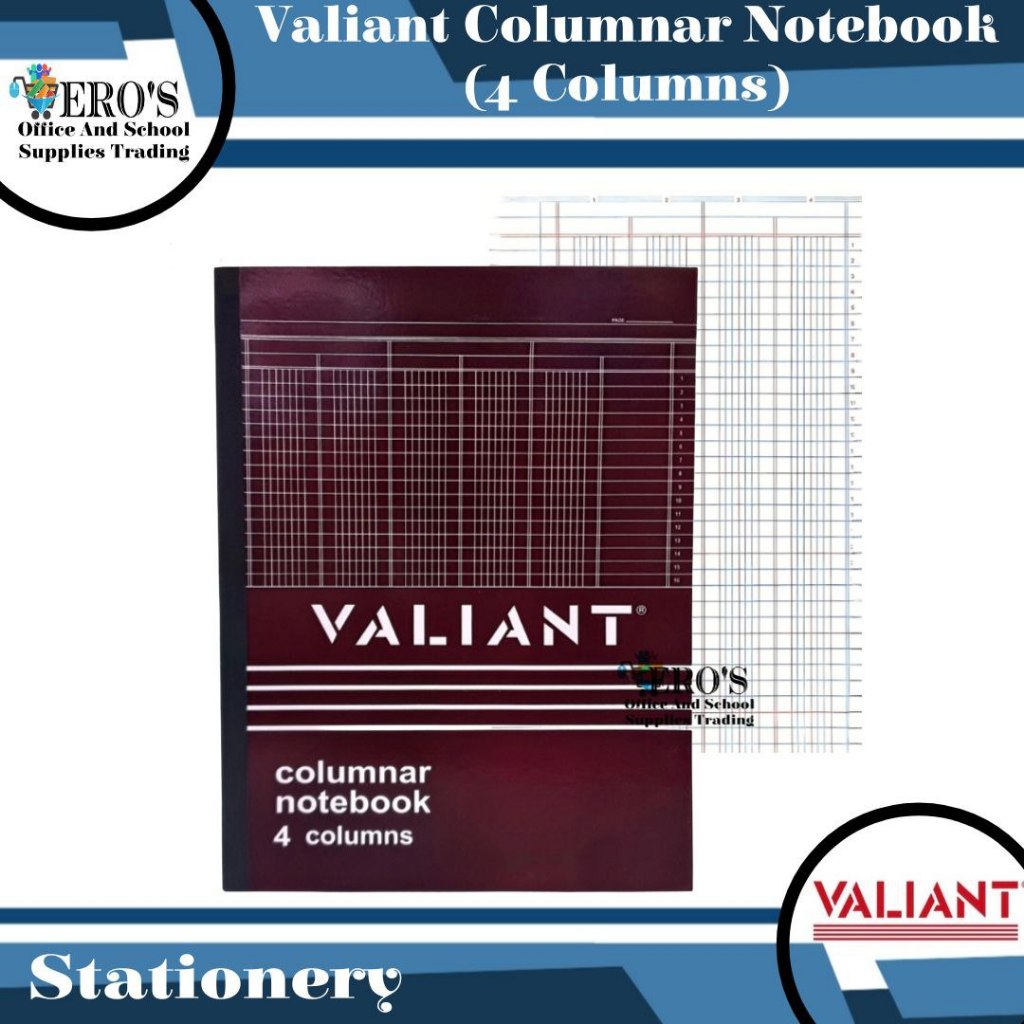 Valiant Columnar Notebook (4 Columns) | Shopee Singapore