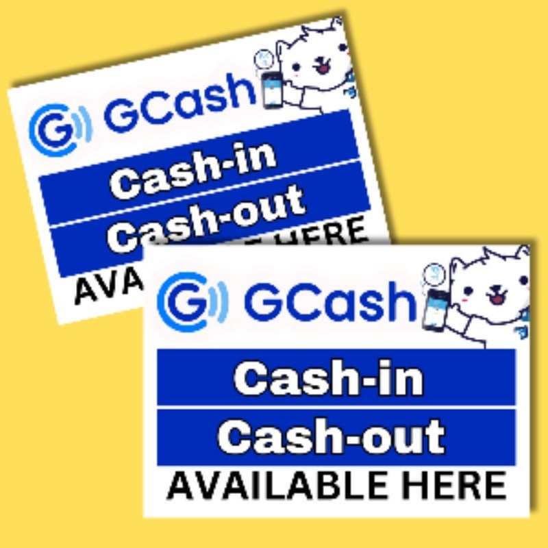 Gcash Cashin Cashout Sign Laminated Signage A5 A4 size | Shopee Singapore
