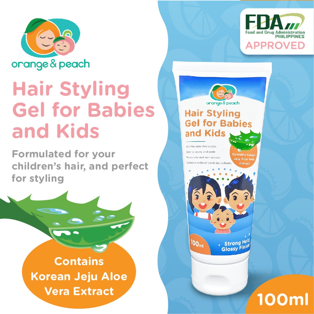 Orange and Peach Super Styling Hair Gel for Kids and Babies with Aloe ...