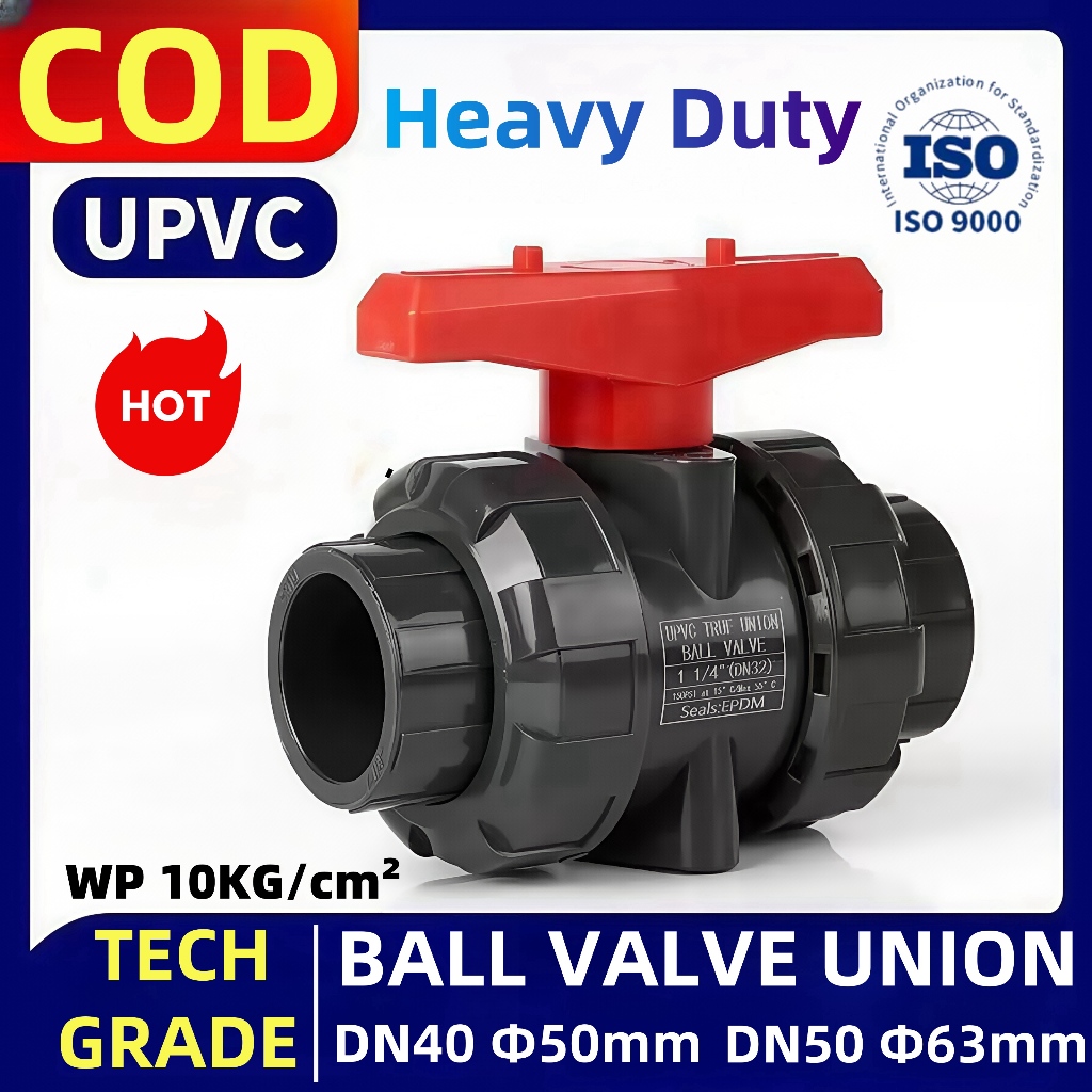 【AstraPool】2’’ PVC Double Union Ball Valve UPVC 1-1/2’’ PVC Swimming ...
