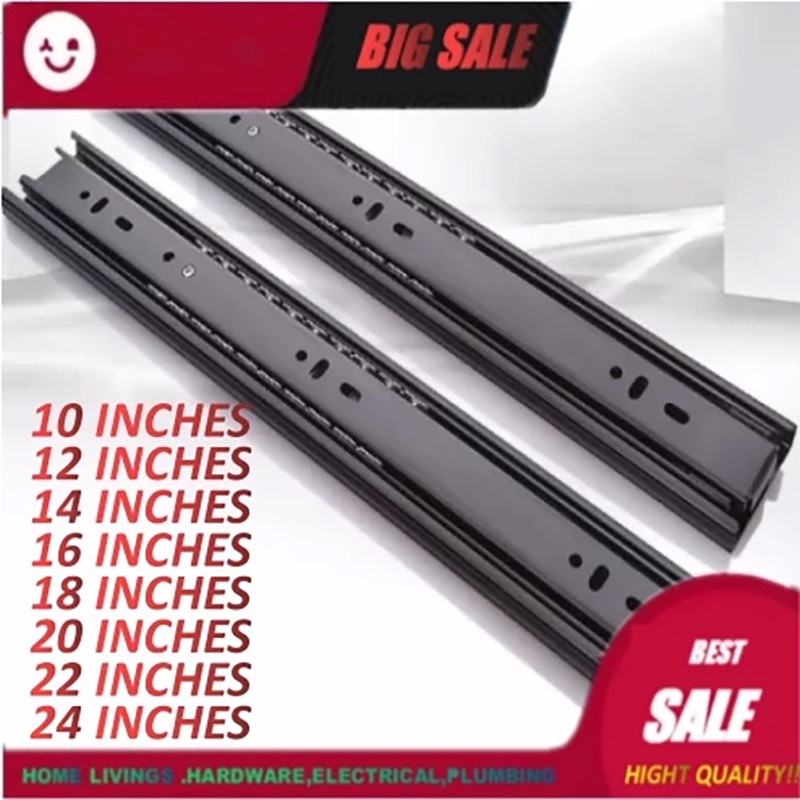 (PER PAIR) Drawer Guide Full Extension Ball Bearing Heavy Duty (10 ...