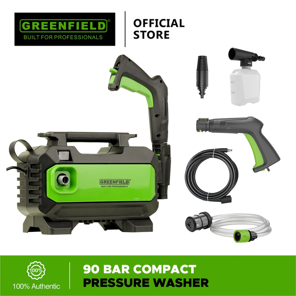 Greenfield Compact Pressure Washer 1200W/90 Bar - Power Tool/Home ...