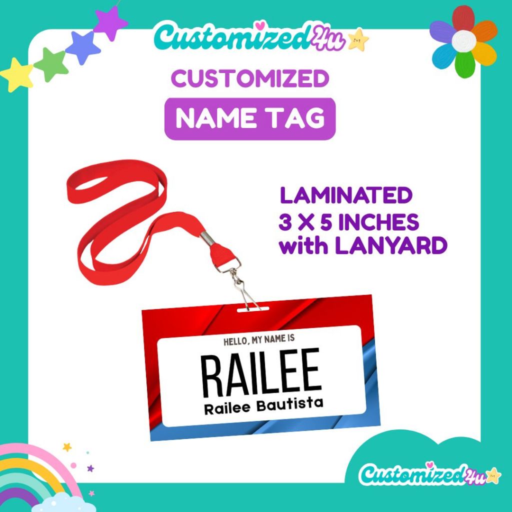 Customized Name Tag Laminated Name Plate Teens Senior High School ...