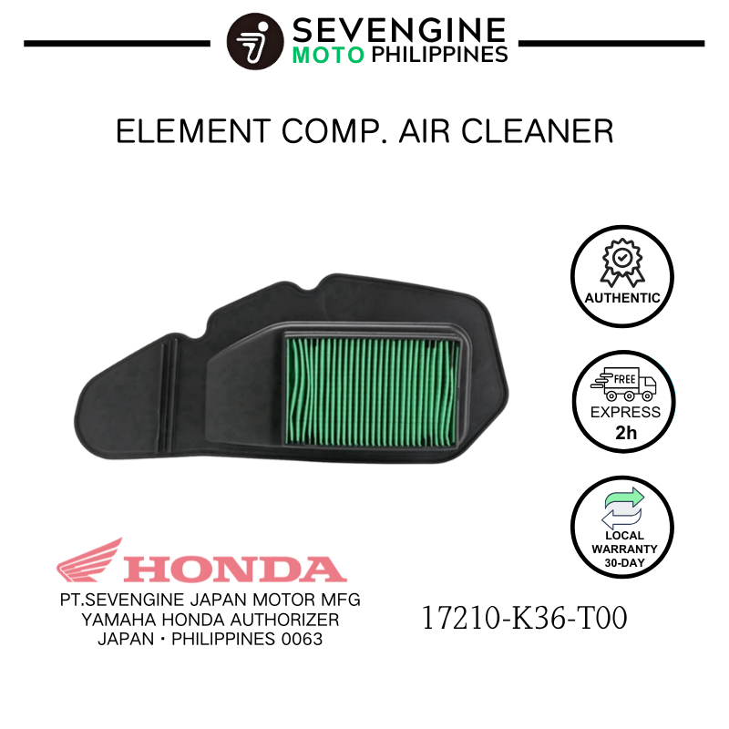 HONDA Click Air Filter Comp Air Cleaner Element Comp High Air Flow Click 125i V1 V2 V3 & 150i V1 ...