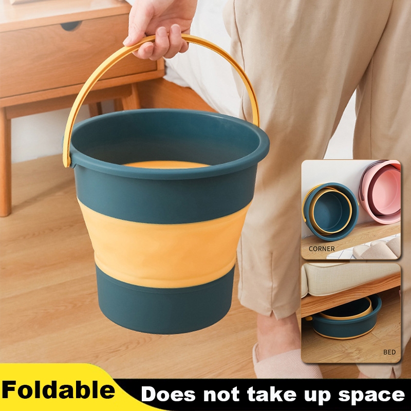 5L/10L portable camping basin folding bucket Silicone Bucket Bowl Bas lhk For Outdoor small pail ...