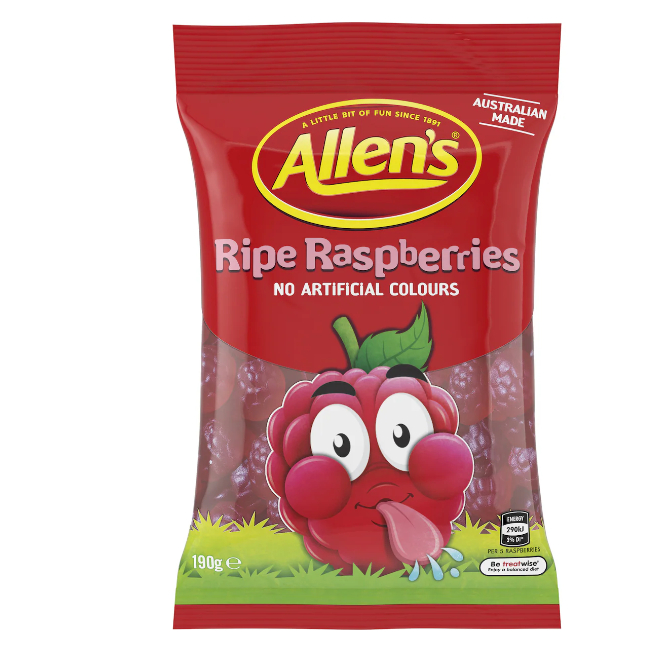 Allen's Ripe Raspberries Lollies Bag 190g ( MARCH 31, 2025) | Shopee ...