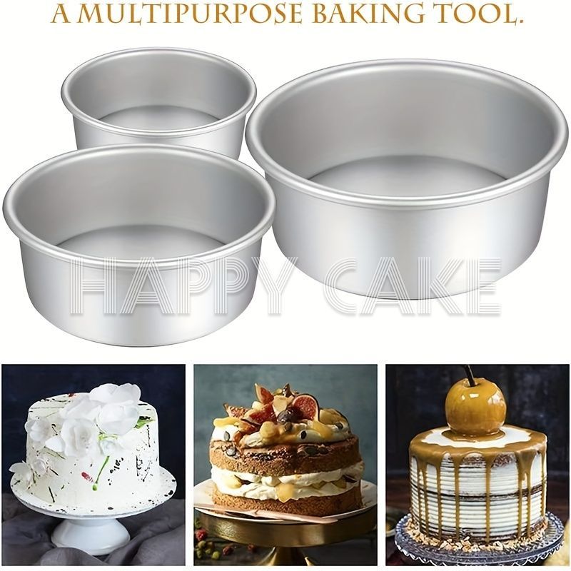 Round Cake Molder 2/4/6/8/10 inch Baking Pan Removable Bottom Nonstick ...