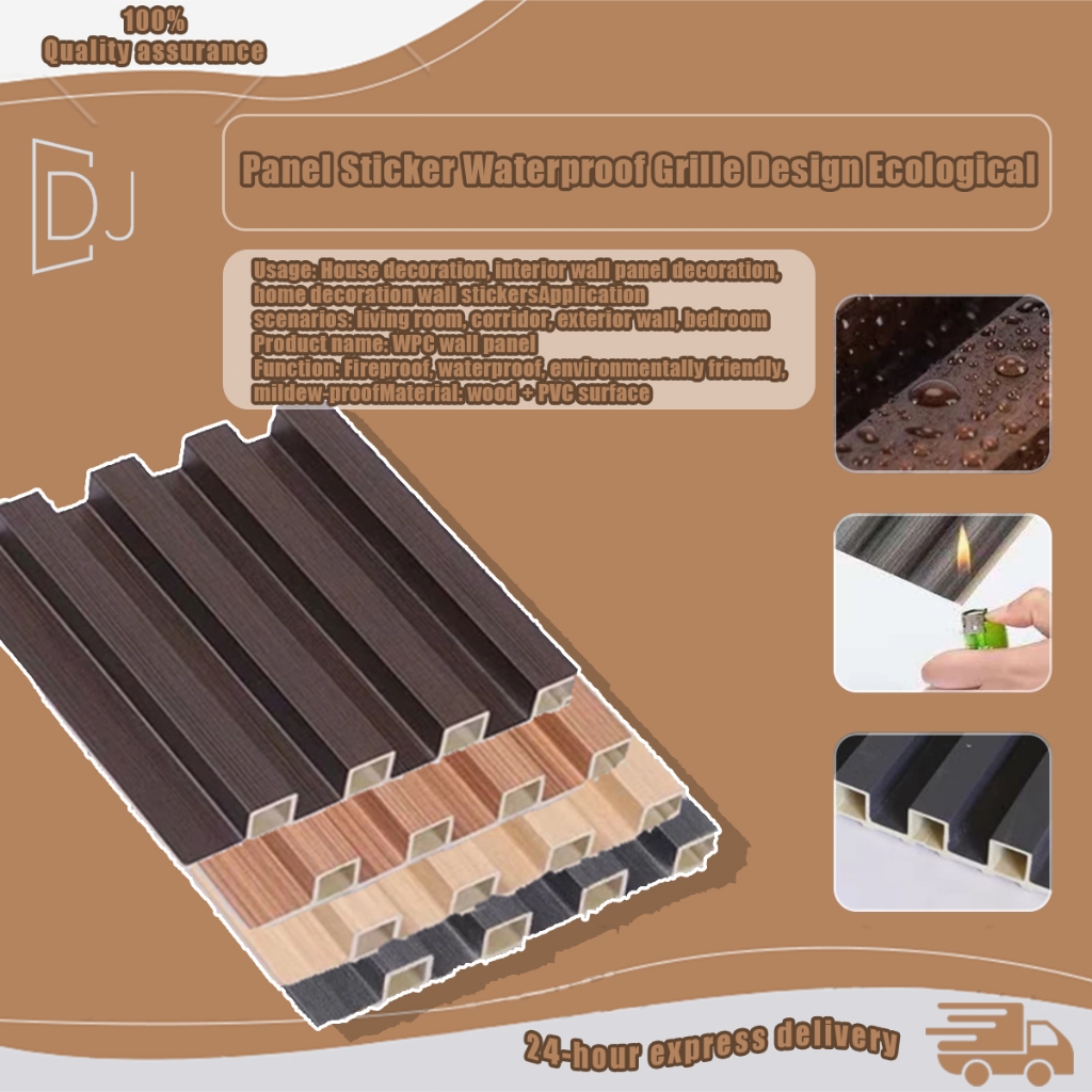 Wall Panel Board 3D Wallpaper WPC Fluted Wall Panel Sticker Waterproof ...