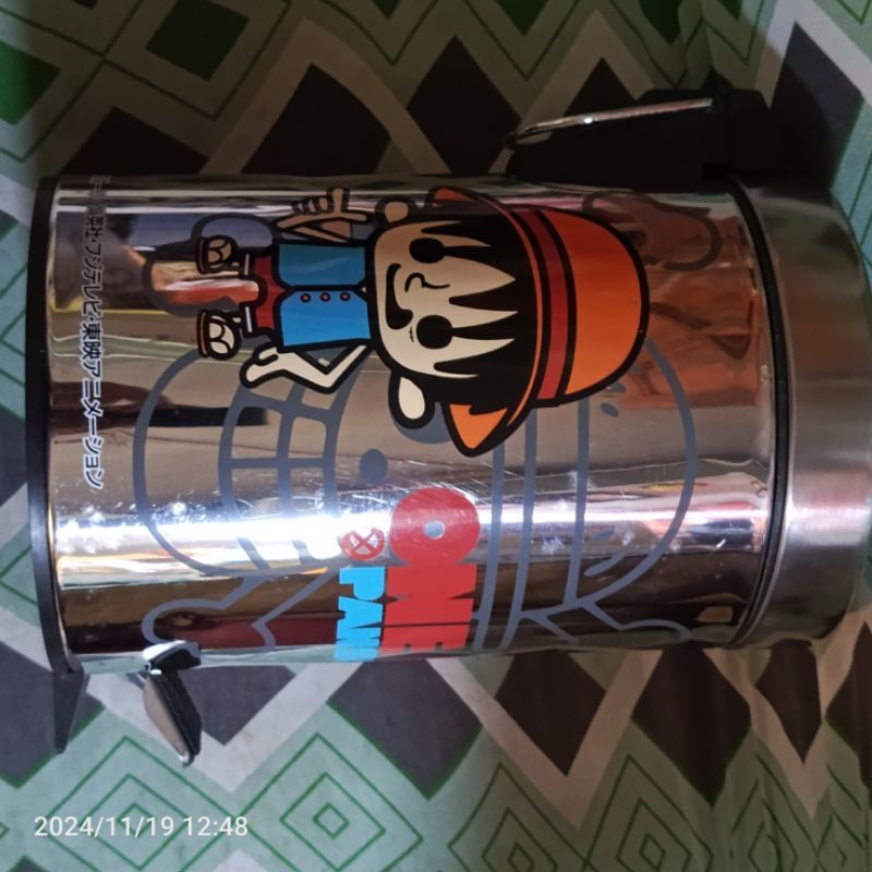 one piece Luffy ace trash bin stainless original10inch x 7 inch panson ...
