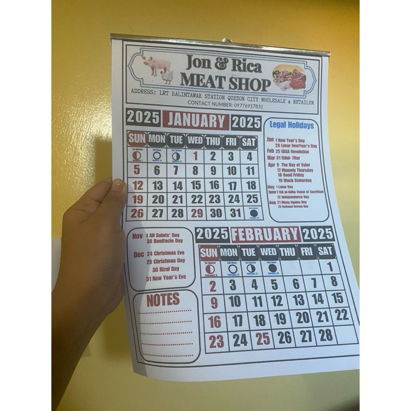2025 Commercial Calendar A4 size | Shopee Singapore