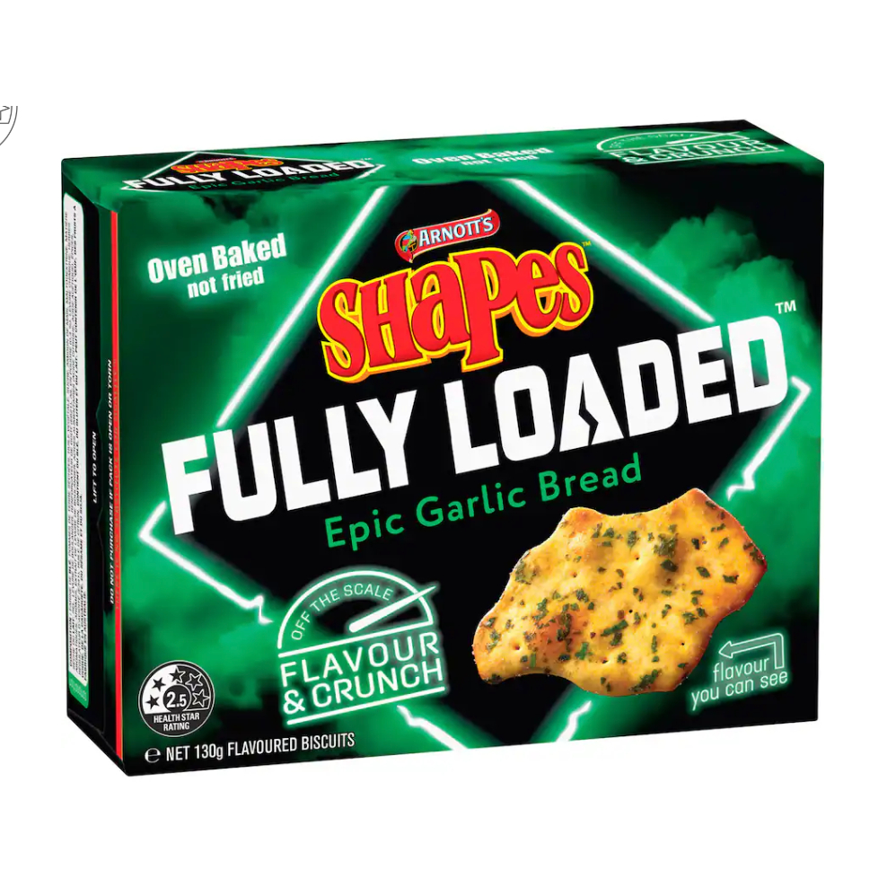 Arnotts Shapes Crackers Fully Loaded Epic Garlic Bread (FEB 2025 ...