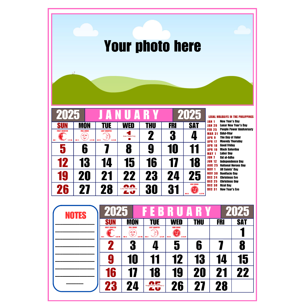 Commercial Calendar A4 size / Legal Size | Shopee Singapore