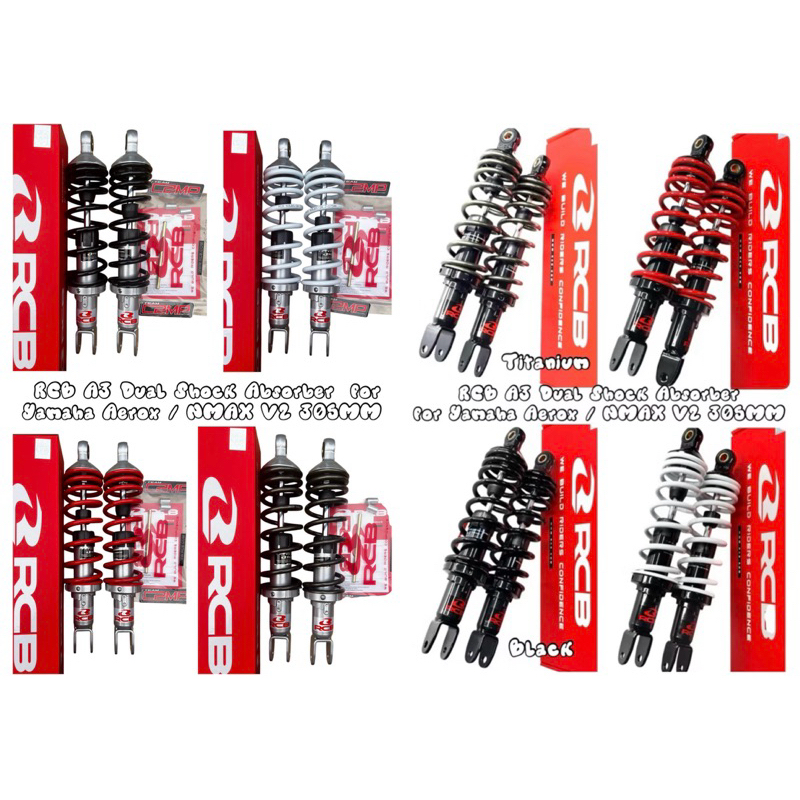 RCB A3 305mm Aerox v1 and v2 and NMAX V2 Dual Shock Absorber | Shopee ...