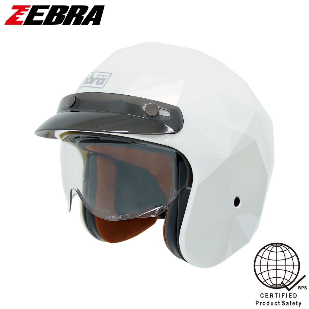 ZEBRA 715 Diamond classic helmet for motorcycle retro Half Face vintage ...
