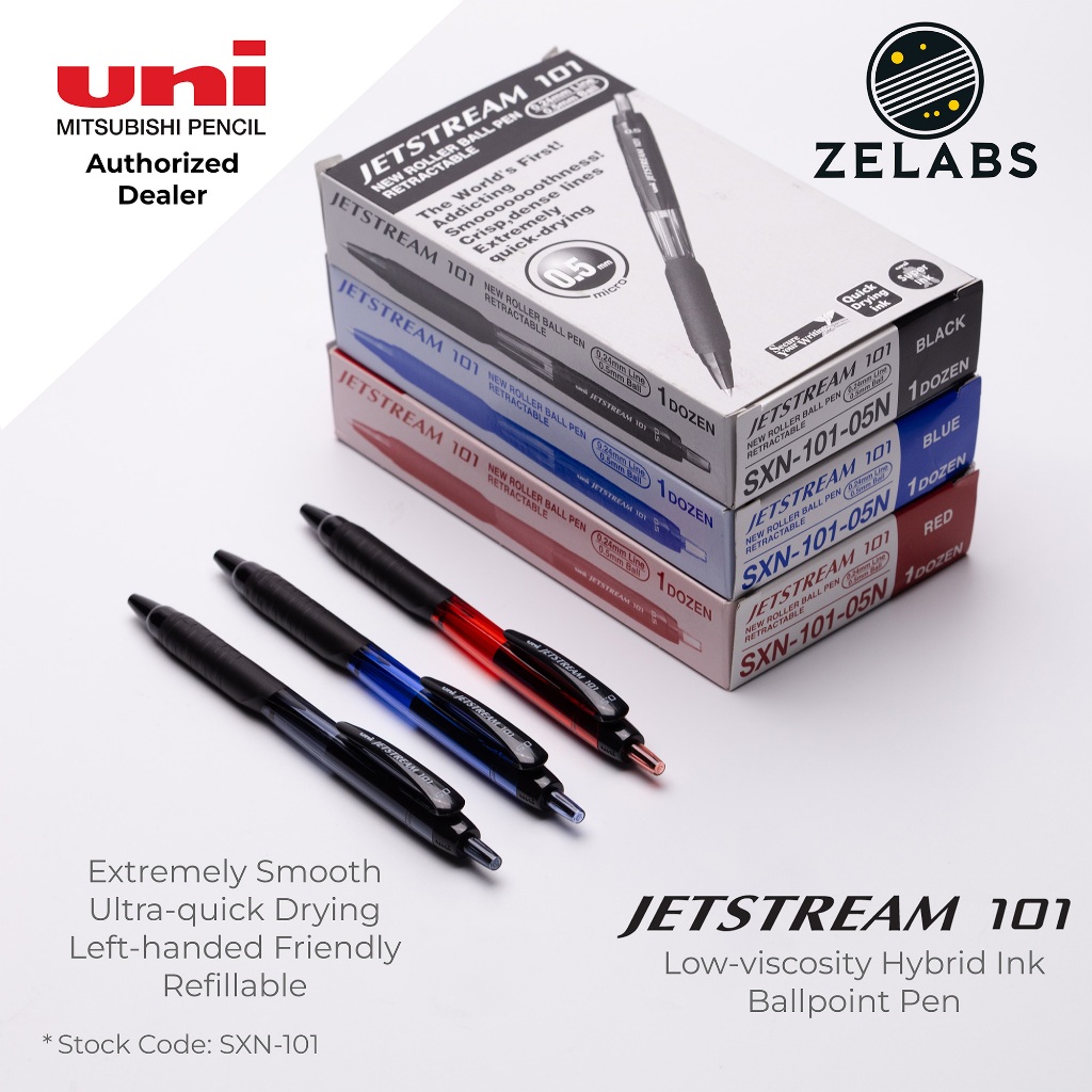 Uni Jetstream 101 Retractable Ballpoint Pen - SXN-101 - 0.5mm / 0.7mm ...