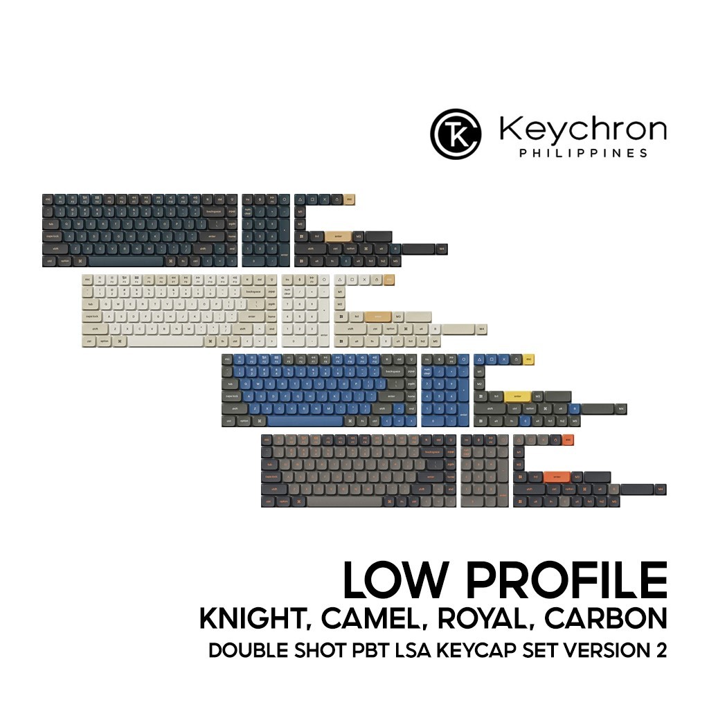 Keychron Low Profile Dye-Sub PBT LSA Full Set Keycap Set Version 2 (133 ...