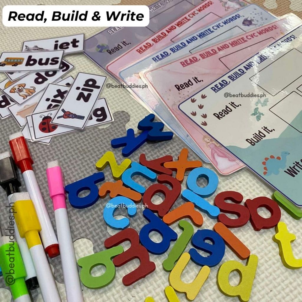 Read, Build and Write CVC Words Activity Set Laminated | Shopee Singapore