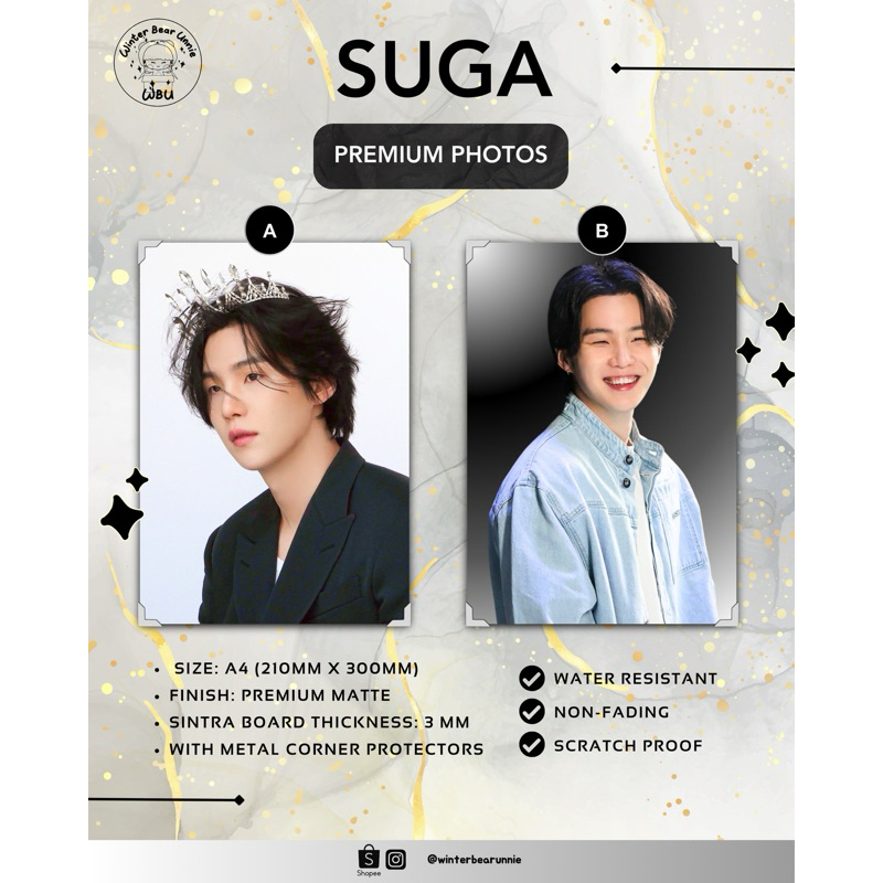 SUGA PREMIUM PHOTO NEW 2025 | UNOFFICIAL FANMADE MERCH BTS BANGTAN ...