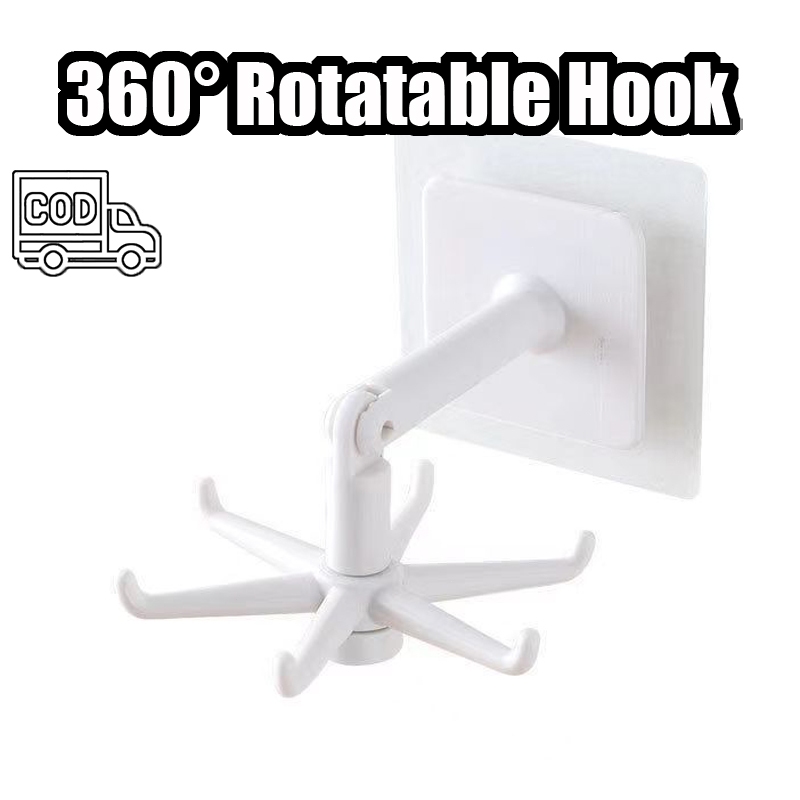 360 Rotatable Hook Wall Mounted Durable Organizer for Bathroom Kitchen ...
