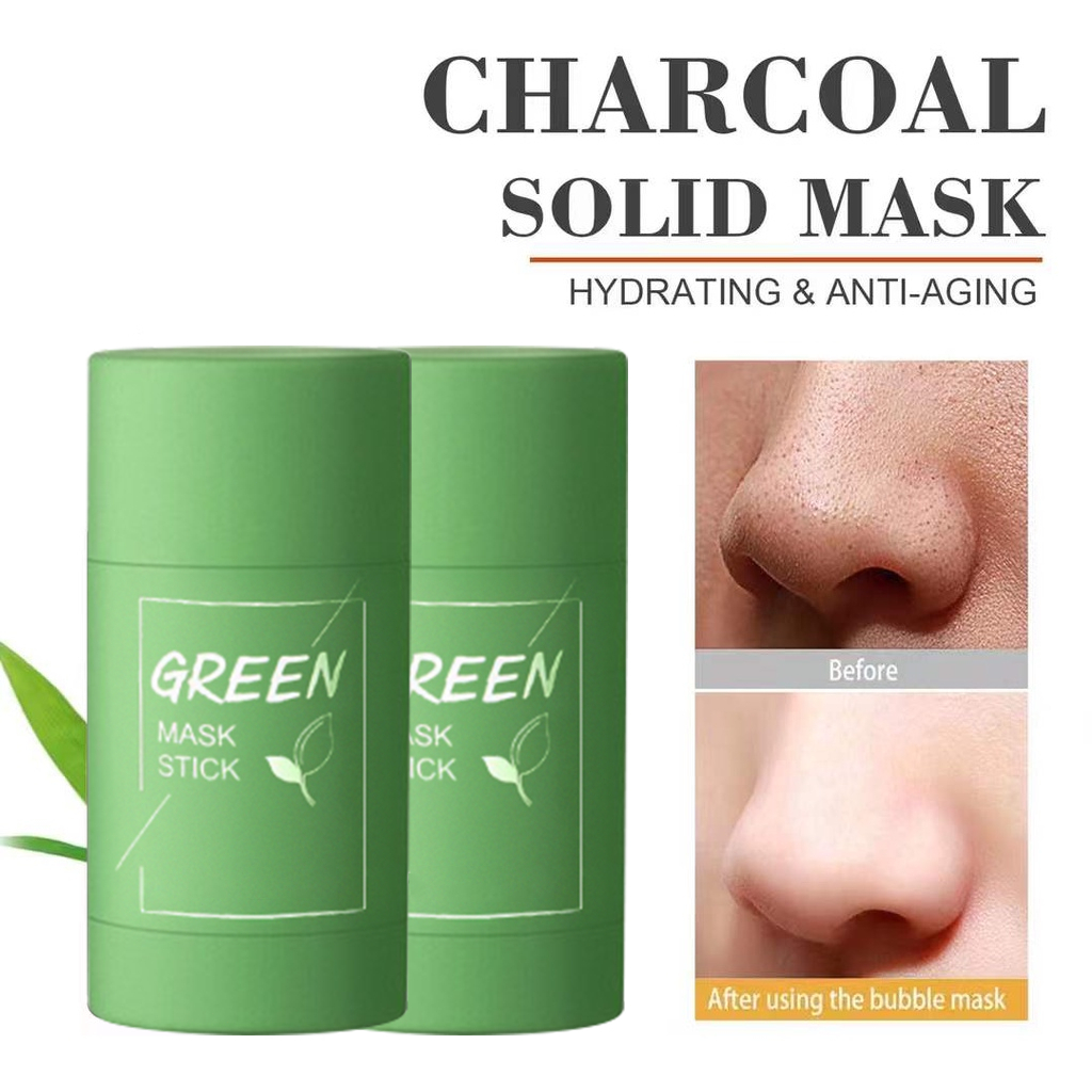 40G Mugwort Clay Green Tea Stick Mask remove blackheads Acne Cleansing ...