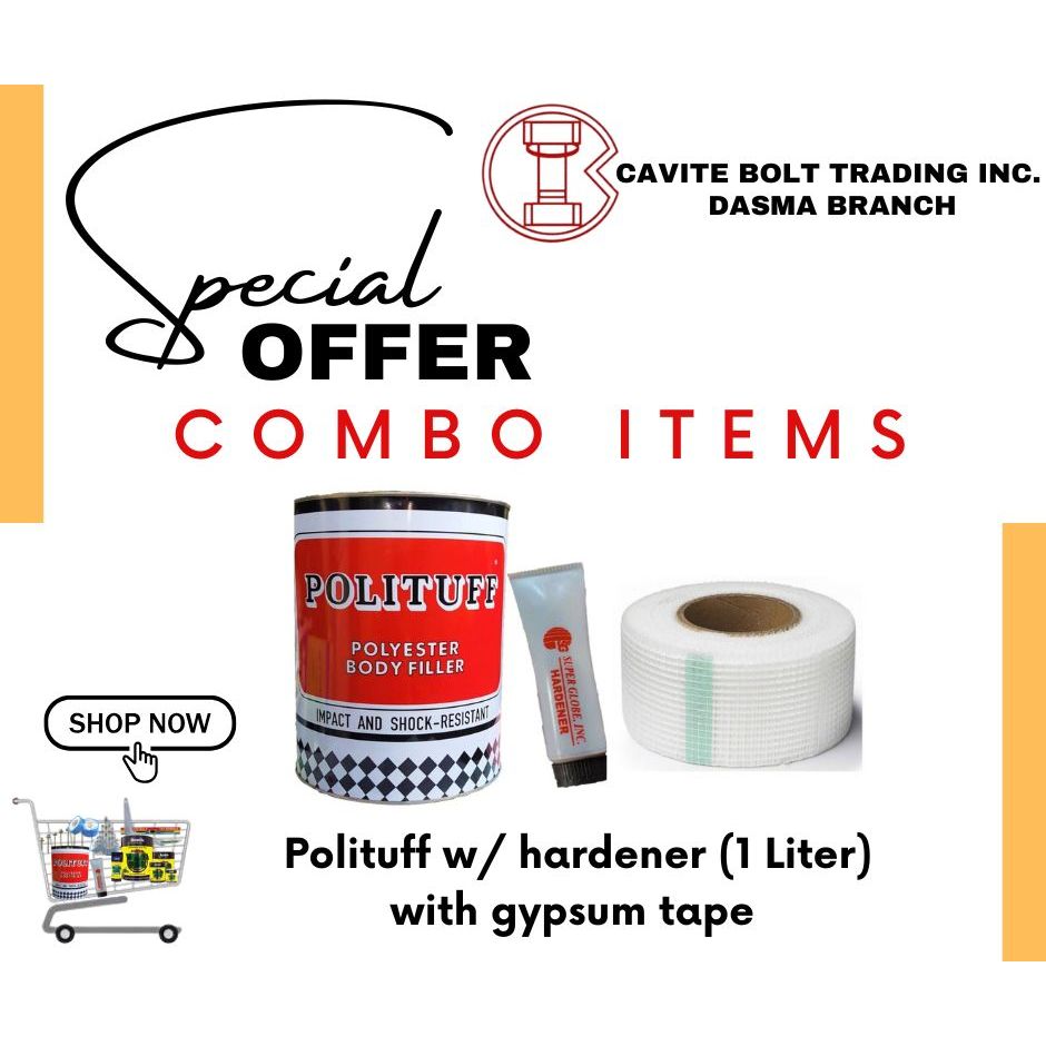 COMBO ITEMS: POLITUFF WITH HARDENER 1 LITER WITH GYPSUM TAPE (1 SET ...