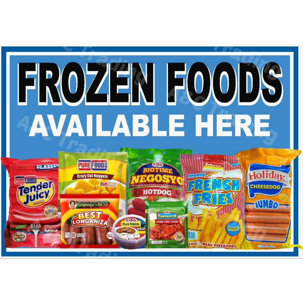 Frozen Foods Available Here Signage A4 Sized Laminated | Shopee Singapore