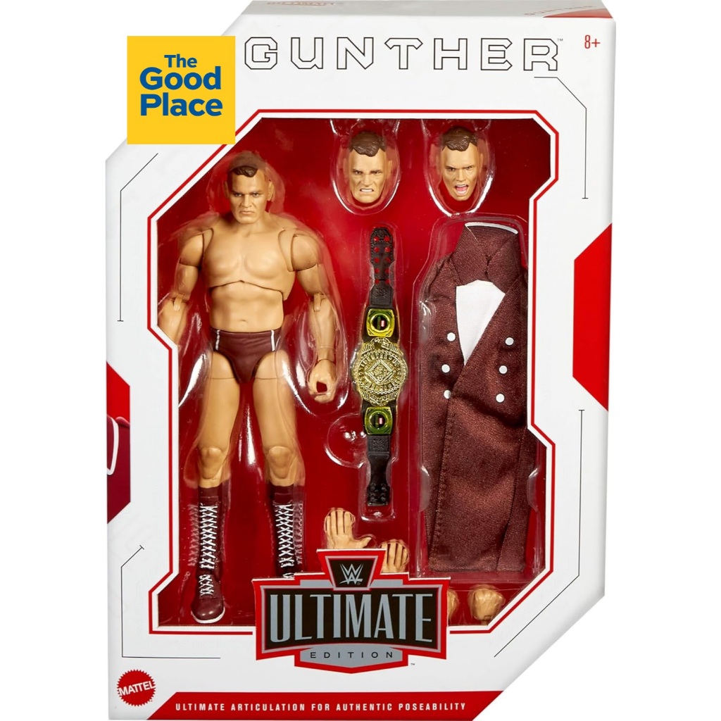 MATTEL WWE Ultimate Edition Gunther Figure With Alternate Heads, Hands ...