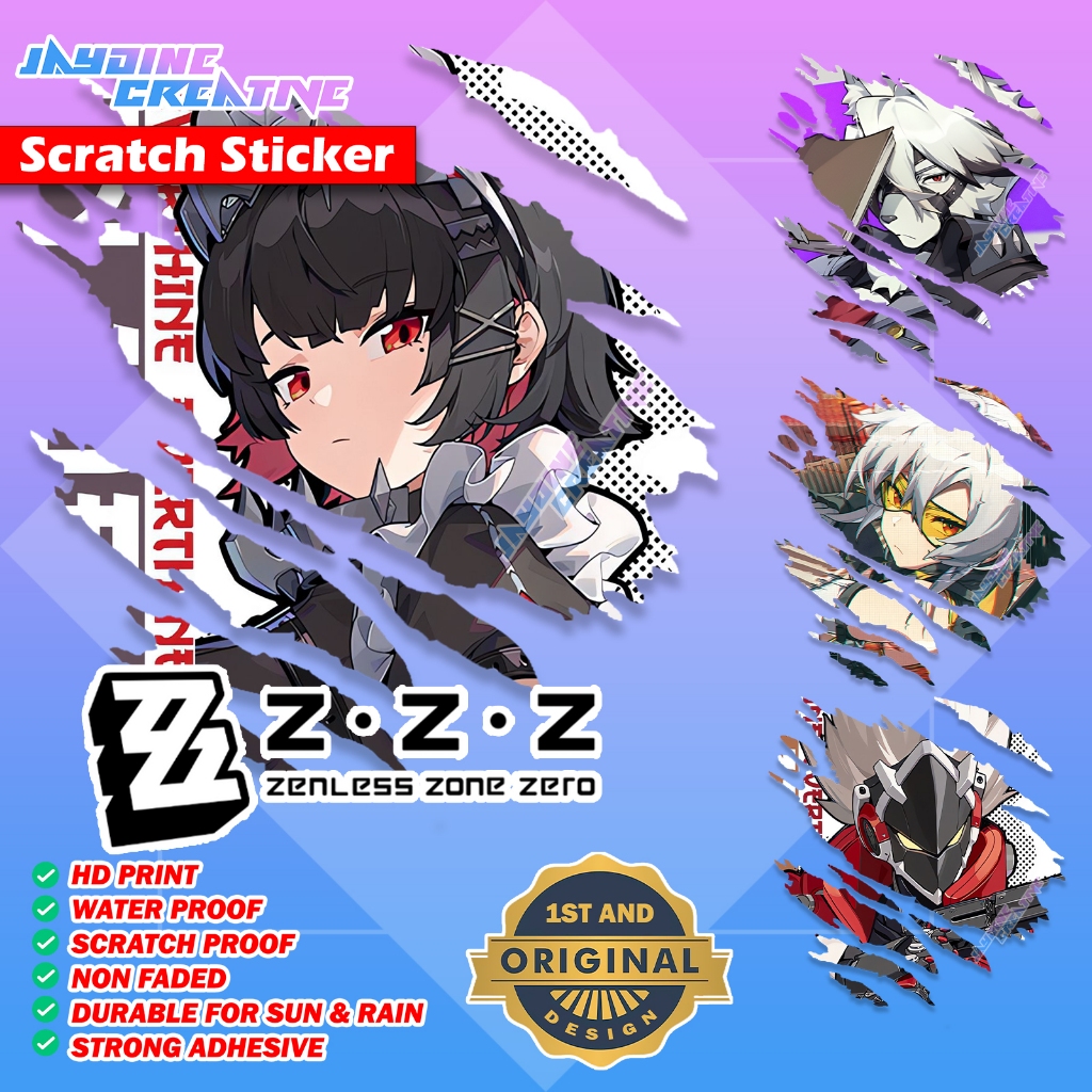 Zenless Zone Zero Scratch Design Sticker, Indoor Outdoor Vinyl Sticker ...