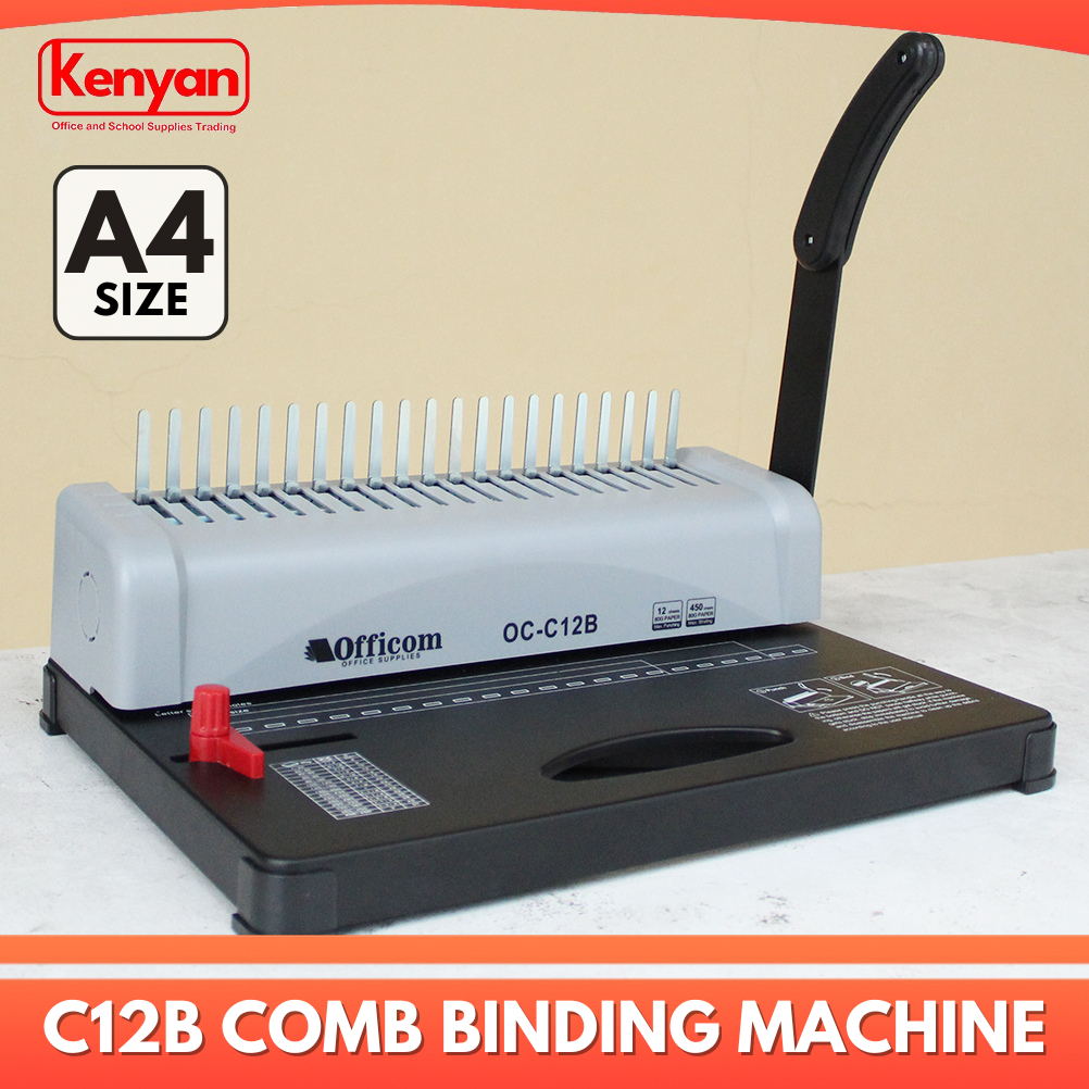 NEW! Comb Binding Machine OC-C12B A4 Size 21 Hole Heavy Duty Binder (12 ...