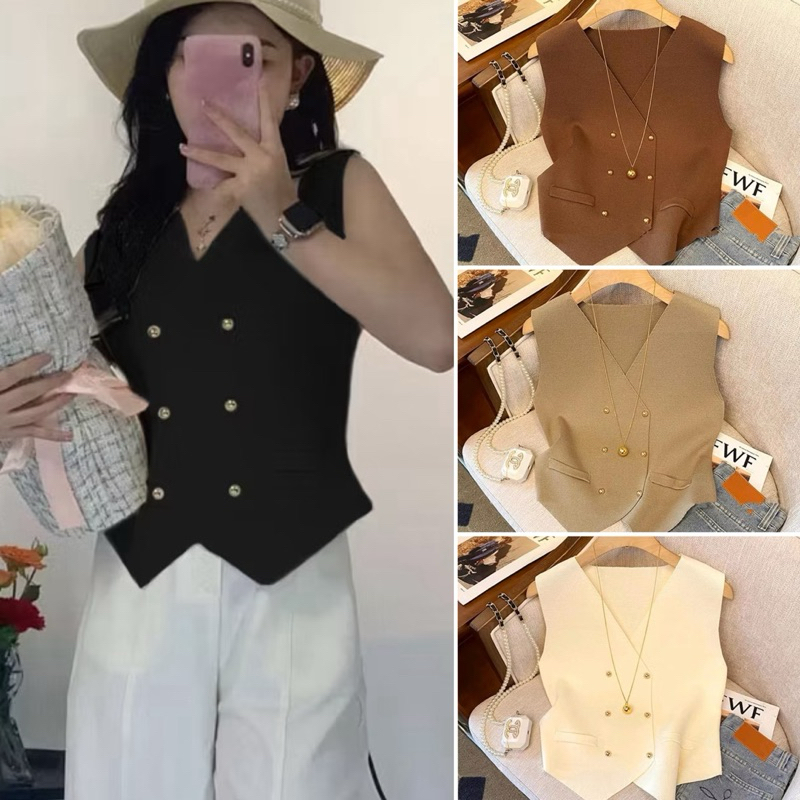 2519 Korean Knitted Women Vest Top | Shopee Singapore