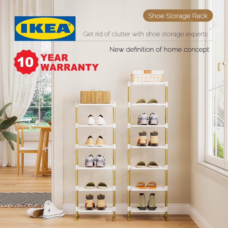 IKEA 6 Layer shoe rack Tier Colored stainless steel Stackable Shoes Organizer Storage Stand ...
