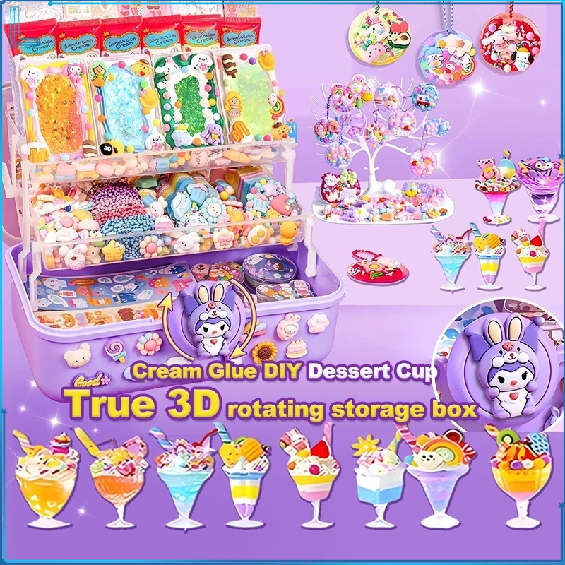 Kids Girls Guka Sticker Set with Gift Toys, Cream Gum Storage Box, DIY ...