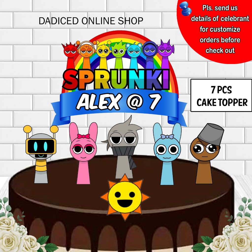 Sprunki d1 theme customize cake topper | Shopee Singapore