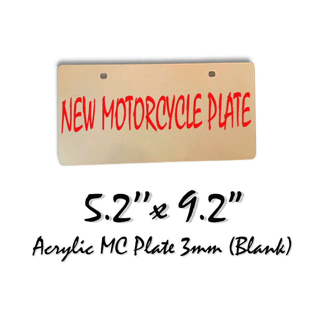 Acrylic Motorcycle Plate Cover 3mm Makapal (New LTO Plate) | Shopee ...