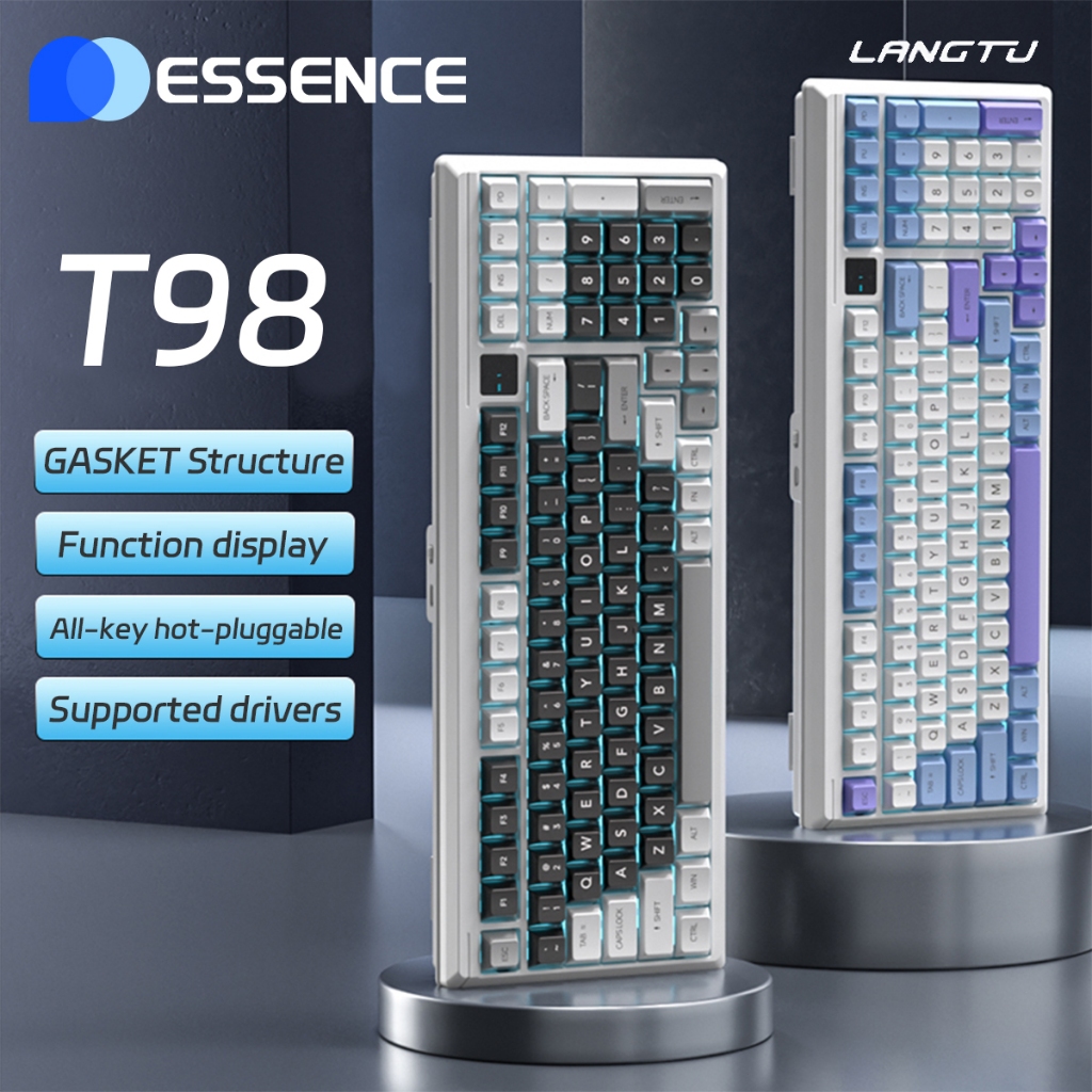 LANGTU T98 Tri-Mode Wireless Mechanical Keyboard Gasket Hotswap Wired ...
