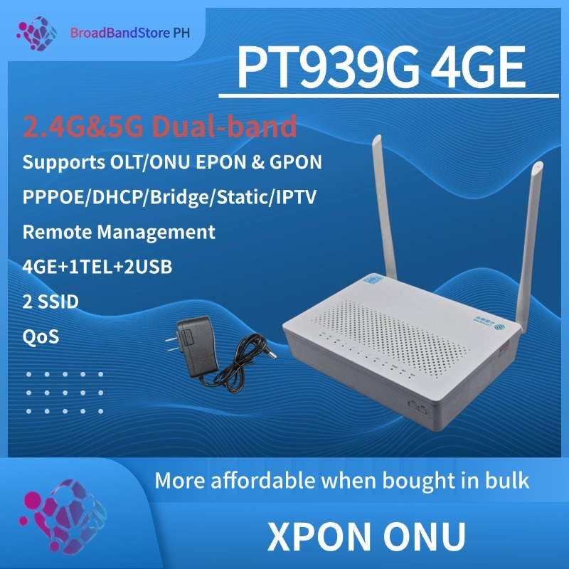 Used Dual Band Modem PT939G XPON EPON ONU ONT OLT 2.4G&5G 4GE+1TEL ...