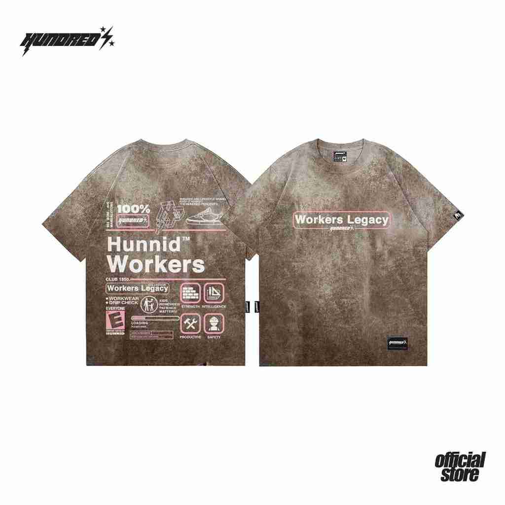 THE HUNDRED PERCENT " HUNNID WORKERS " ( ACID BROWN ) | Shopee Singapore