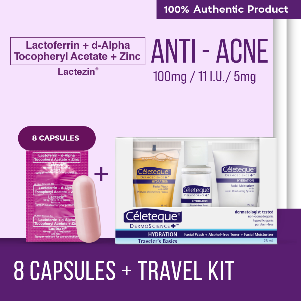 Lactezin Acne Care Travel Kit (Lactezin 8 capsules + Celeteque ...