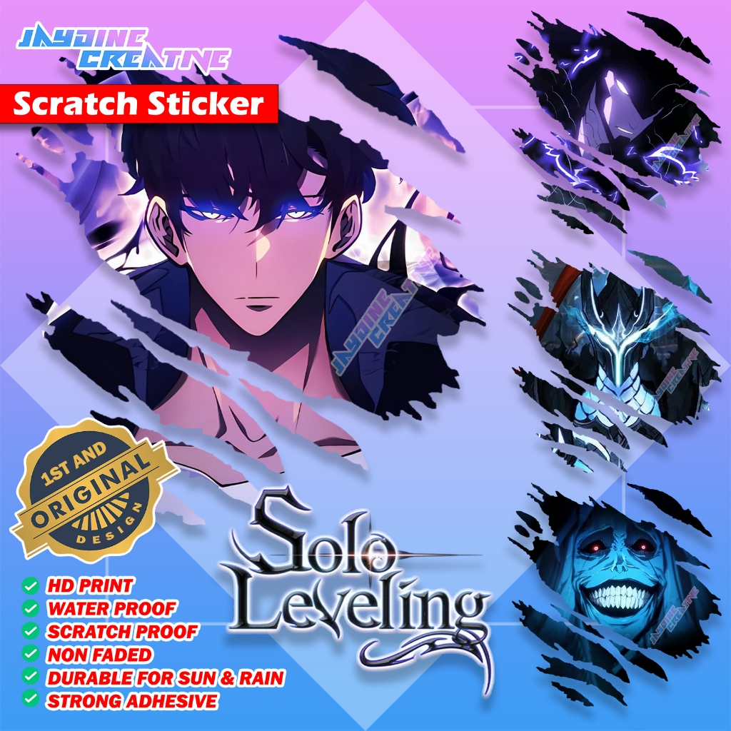 Solo Leveling Scratch Design Sticker, Indoor Outdoor Vinyl Sticker ...