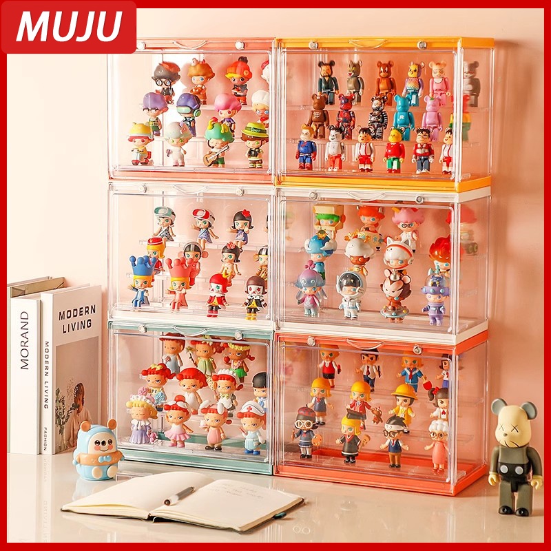 Acrylic Display Case Stackable Magnetic Popmart Storage Organizer ...