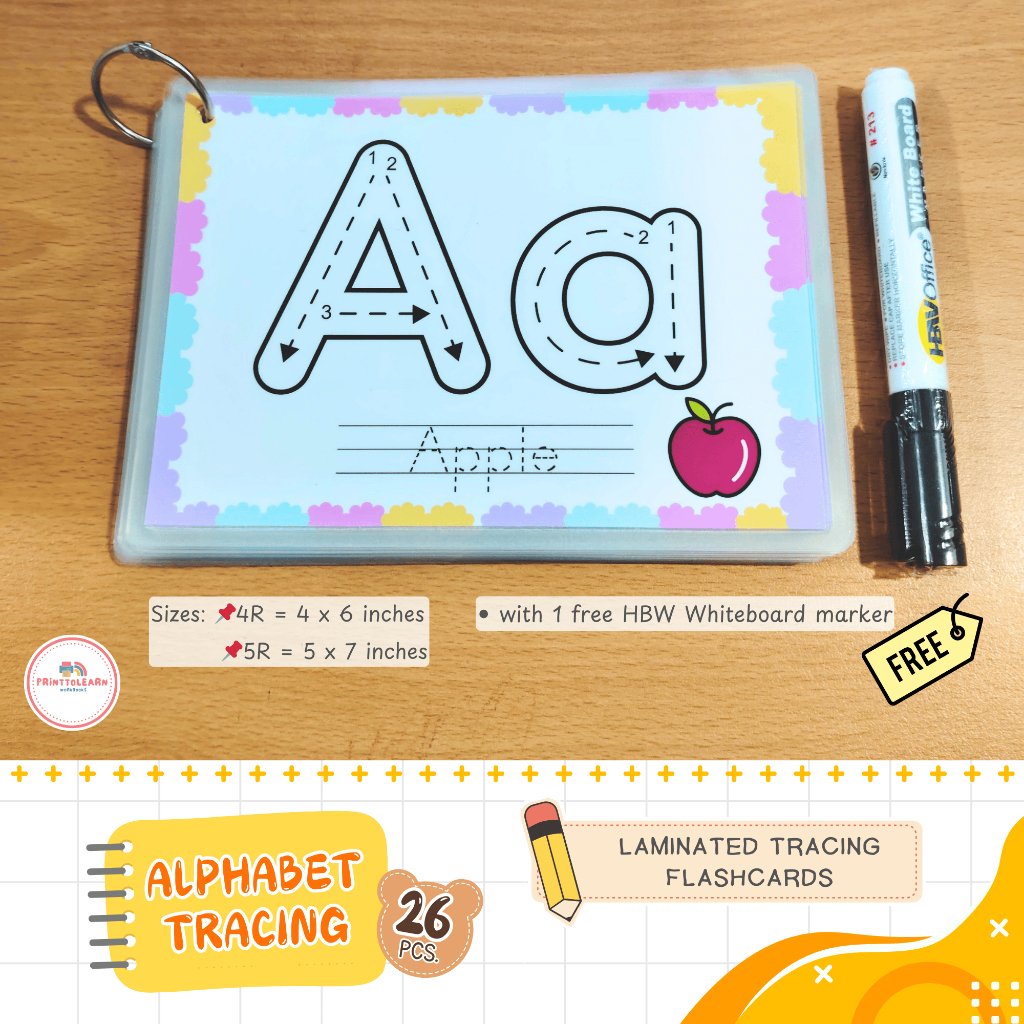 Laminated Tracing Flashcards for Kids - Handwriting Skills Practice ...