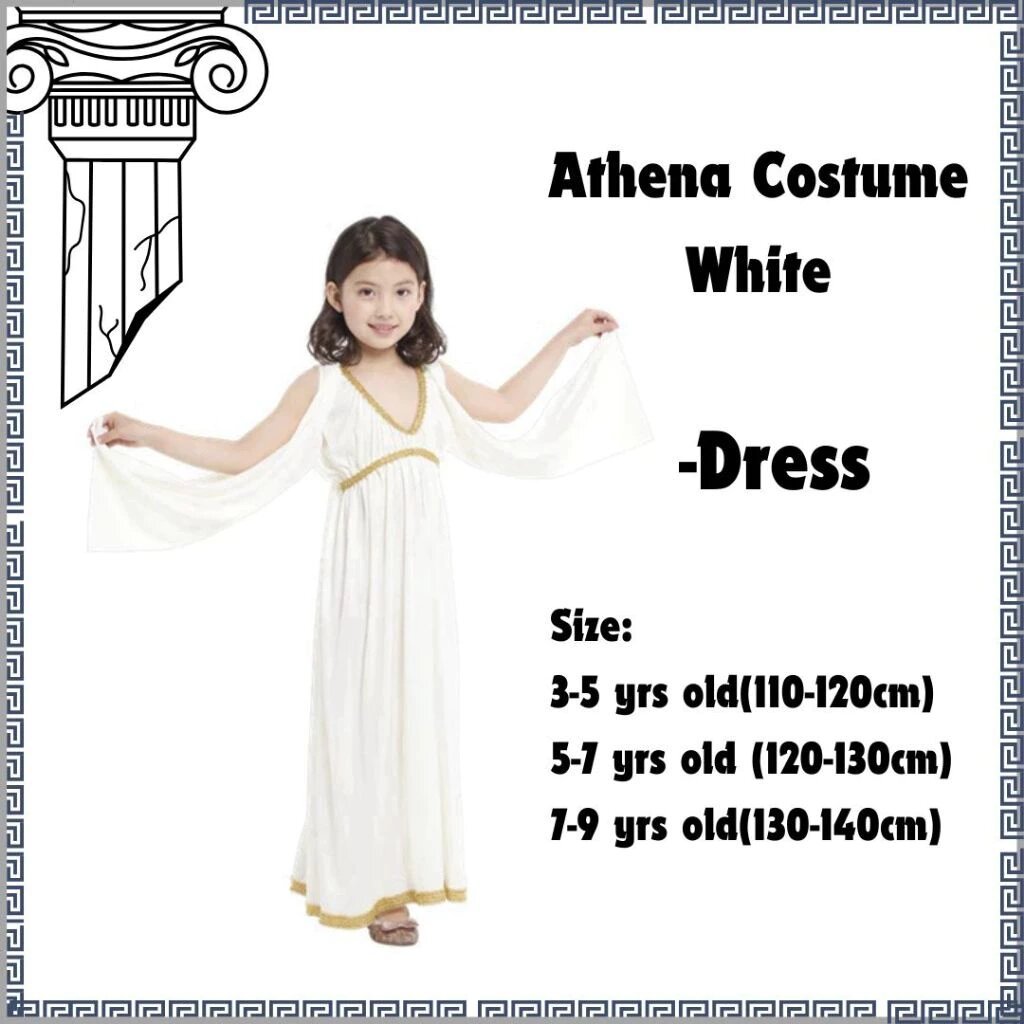 United Nations Athena Princess Costume for Girls Greek Goddess Themed ...