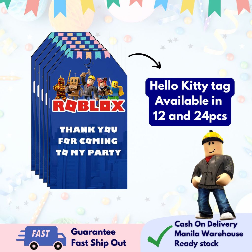Partify 12pcs ROBLOX Gift tag theme gift tag cards for kids birthday ...