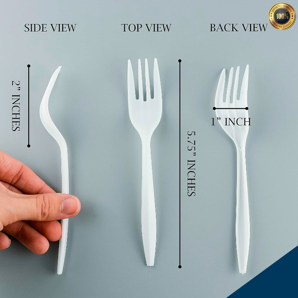 25pcs Dinnerware Disposable Plastic Spoon and Fork White (25pcs/Pack ...