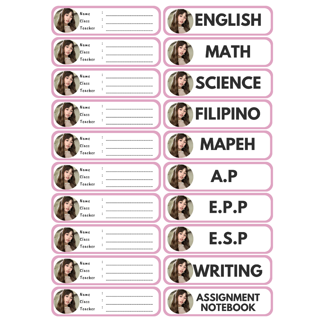 BINI MALOI SUBJECT LABEL NAME LABEL STICKER | Shopee Singapore